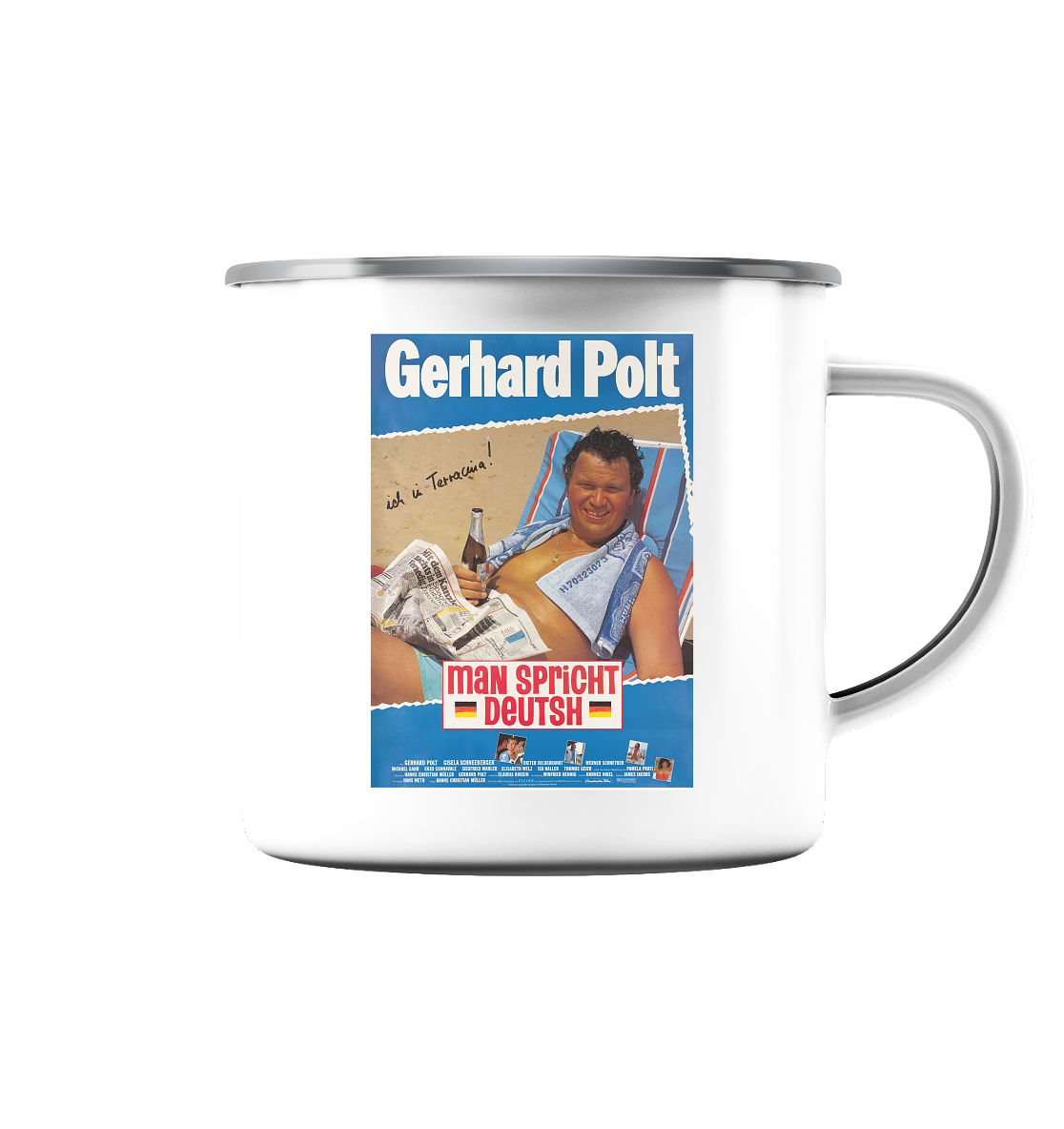 Film-Tasse Gerhard Polt - Man spricht Deutsh (Emaille) - Emaille Tasse ...